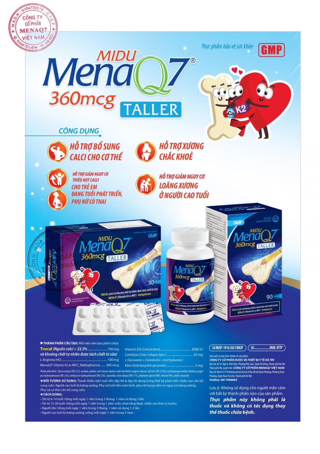 Midu MenaQ7 360 - Thực phẩm hỗ trợ tăng chiều cao cho trẻ tiền dậy thì ...